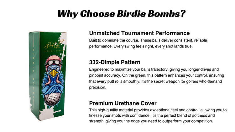 Birdie Bombs: Premium 4-Piece Urethane Golf Balls | Bird Life Golfworx ...